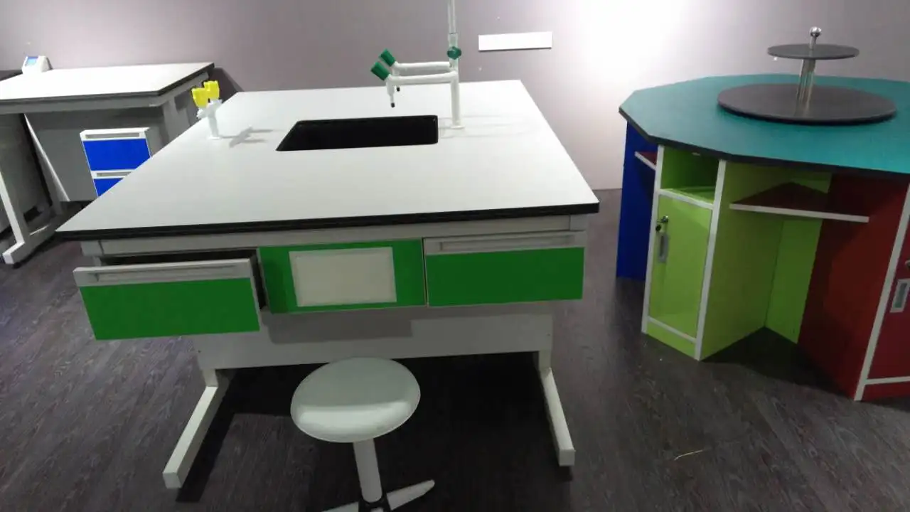Laboratory Hexagonal Table with Faucet Customizable Laboratory ...
