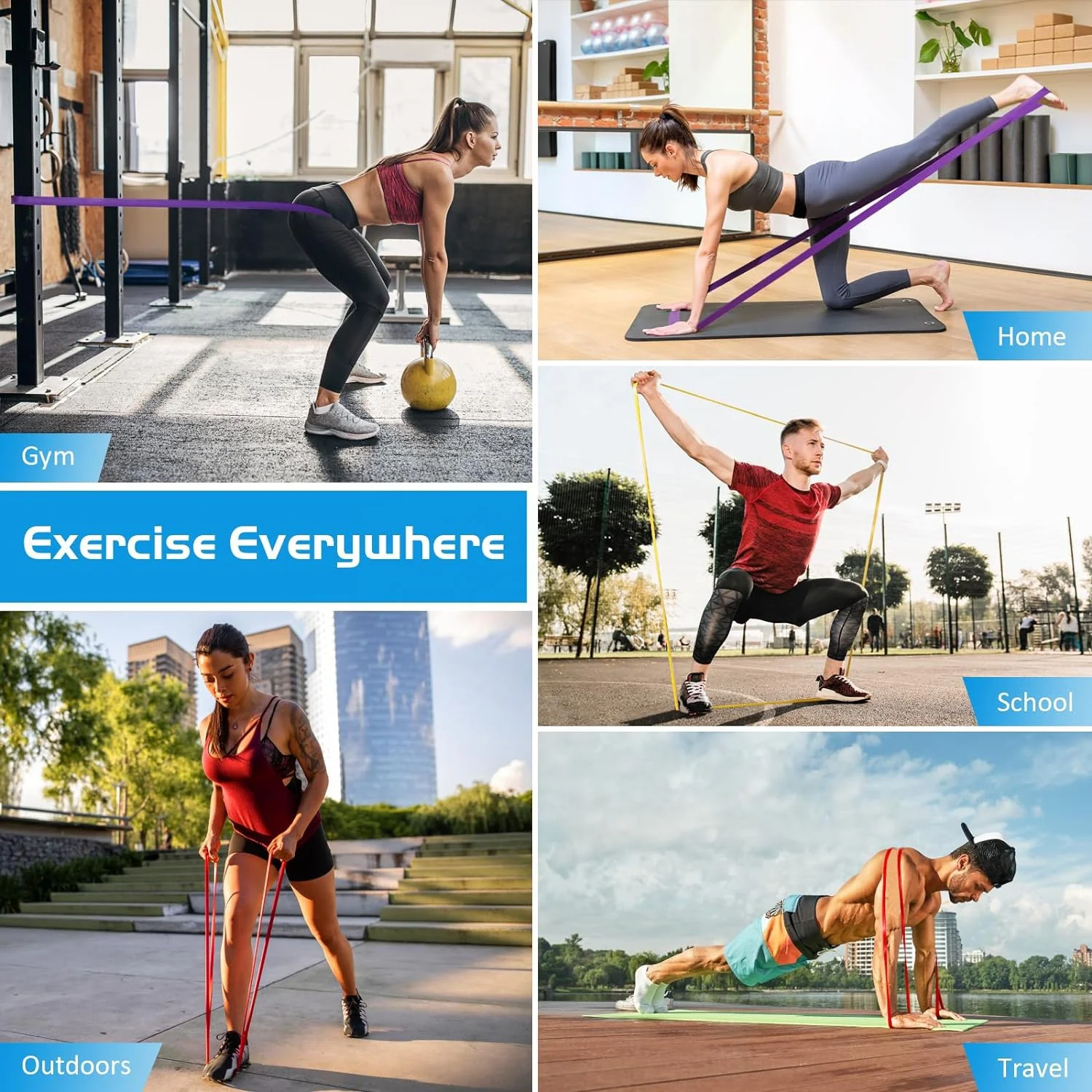 High Quality Thick Latex Rubber Gym Workout Exercise Bands Loop Pull up ...