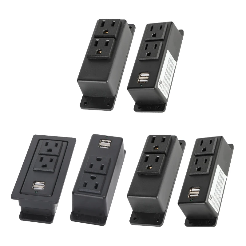 US Style Recessed Mounted Furniture Plastic Electric Socket