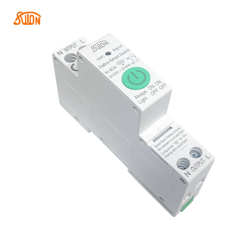 MCB Zigbee Timer Relay - 1P 40A Energy Metering Solution