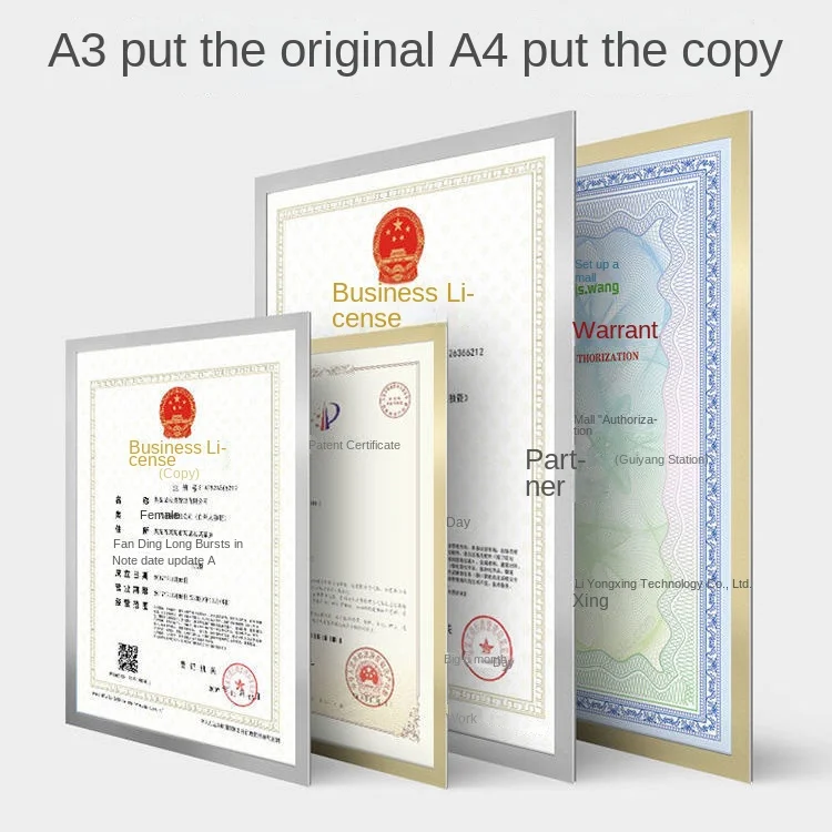 A4 Magnetic Display Stickers Instant A3 Business License Award A5 Photo ...