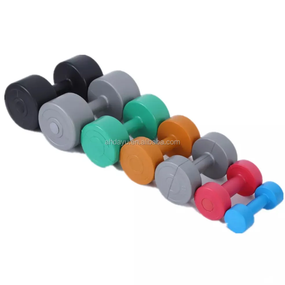 Cement Dumbbell/cheap High Quantity Round Shape Cement Vinyl Concrete Dumbbell With Rack - Buy ...