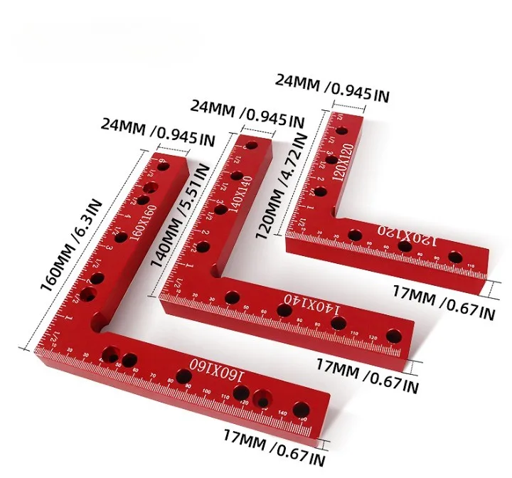 Woodworking Corner Clamps Right Angle Ruler 90 Degree L-shaped ...