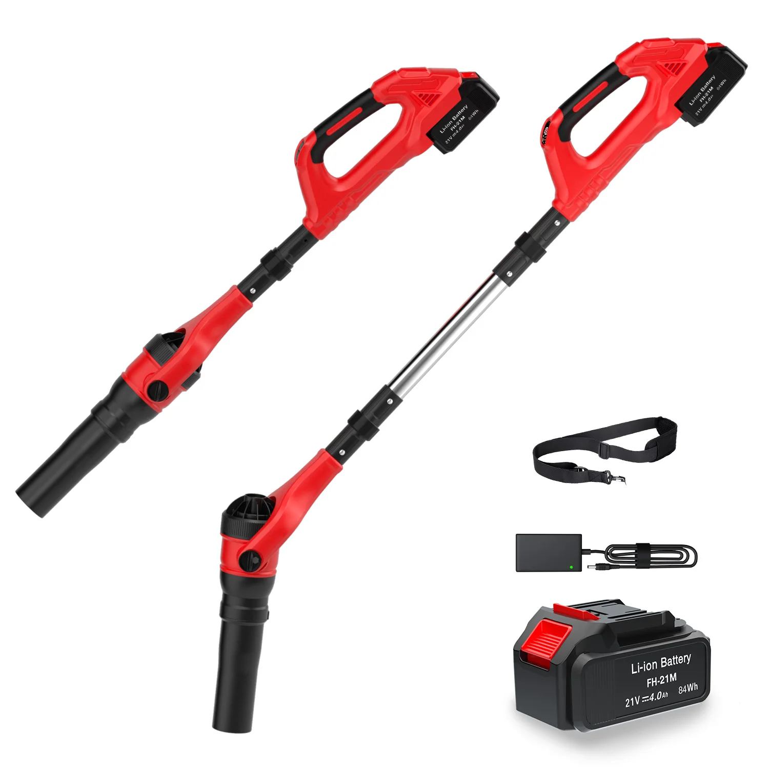 Professional 21V Cordless Lithium Battery Leaf Blower Portable Garden Floor Air Brushless ...