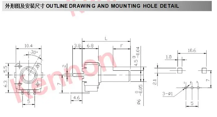Alpha Rotary B500K 504 10k Potentiometer Alps Rv09 5k