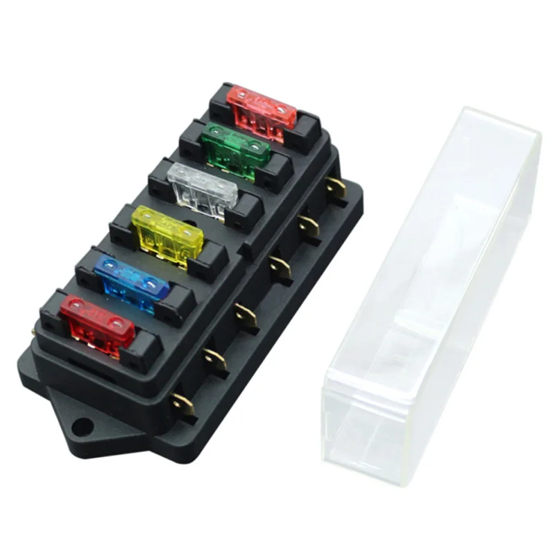 12v/24v Universal 6 Way Circuit Standard Ato Blade Terminal Fuse Holder ...