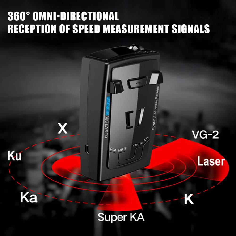 RAD2000 Radar Detector - 16 Band Auto Radar Speed Detector