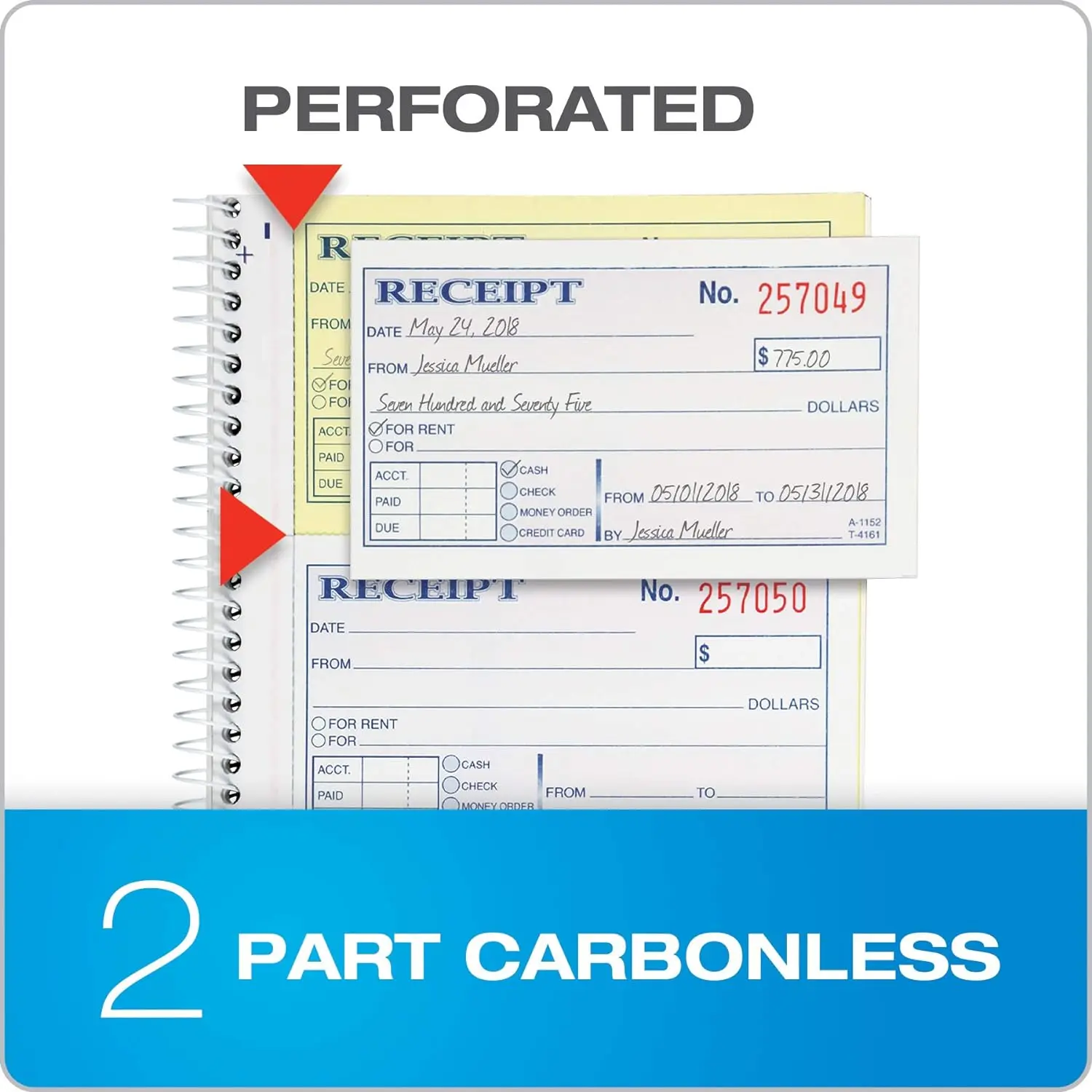 Custom Duplicate/triplicate Carbonless Receipt Invoice Book Oem Offset ...