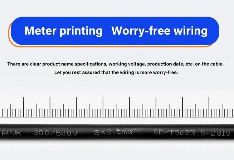 2 Cores Power Flexible Rvv Avvr 2 Core Power Cable 1.5mm 2.5mm 4mm 6mm ...