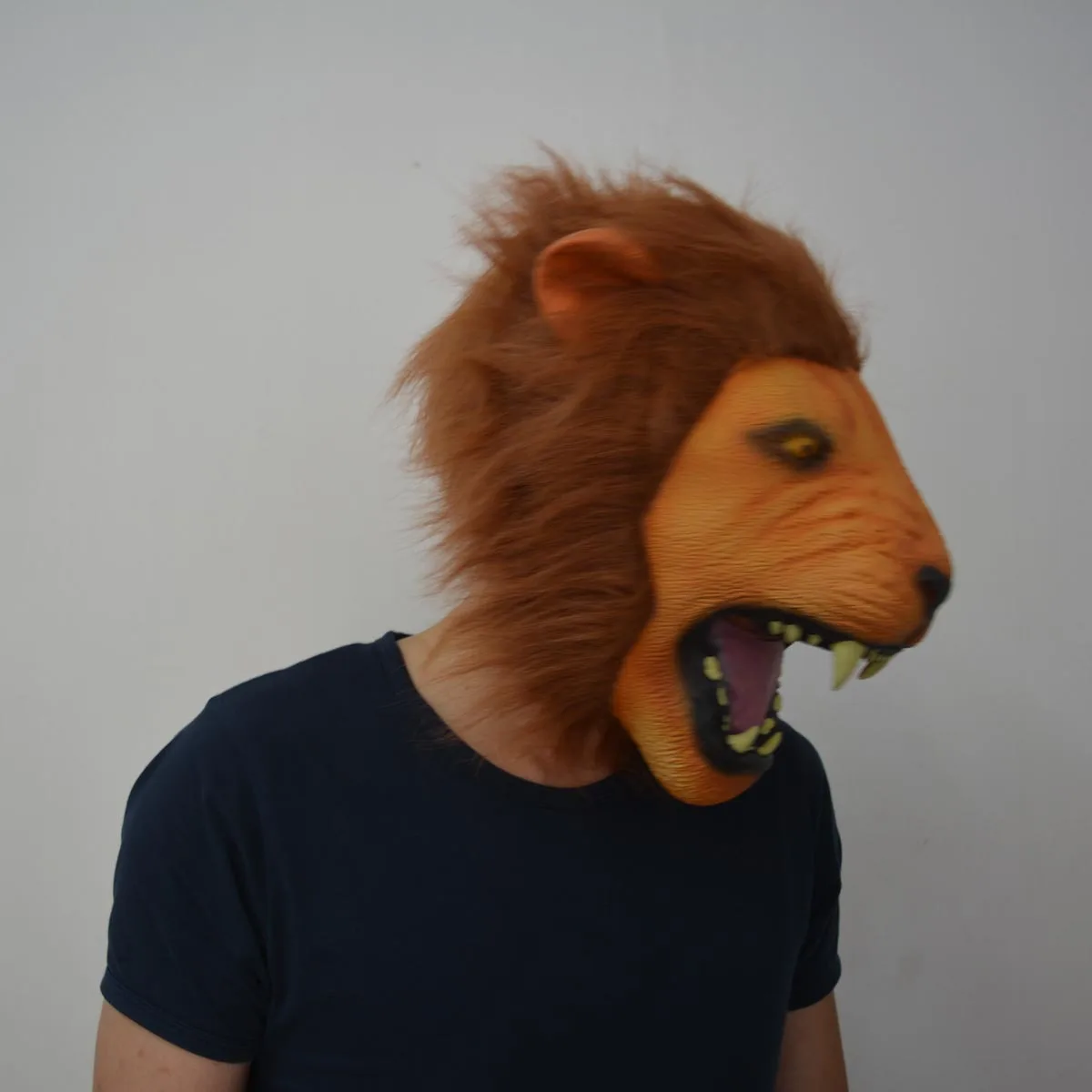 Halloween Masquerade Party Lion Latex Mask Role Play Animal Headgear ...