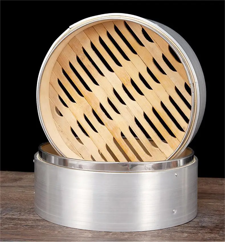 Mu Mini Dim Sum Steamer Dumpling Eco Minin Bamboo Silicone Mat Aluminum ...