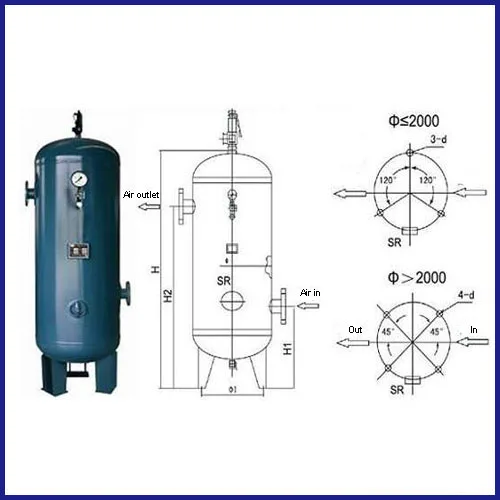 Air-receiver Tanks ASME High Pressure Tank Compressed 1 Pc for ...