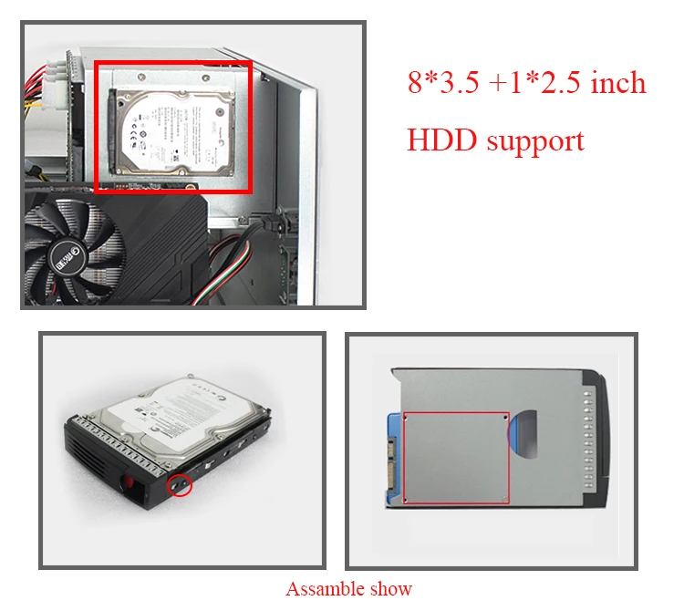 8-Bay MicroATX NAS Case - Horizontal Aluminum Chassis with Hot Swap ...