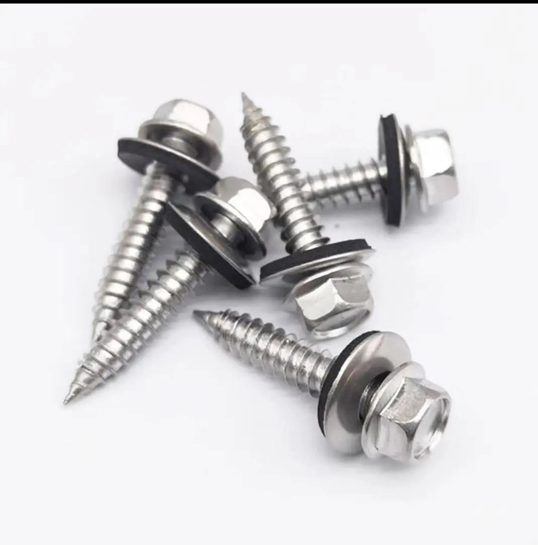 Stainless Steel 316 Hex Flange Head With Washer For Wooden #14 #10 #8 ... Stainless Steel 316 Hex Flange Head With Washer For Wooden #14 #10 #8 ...