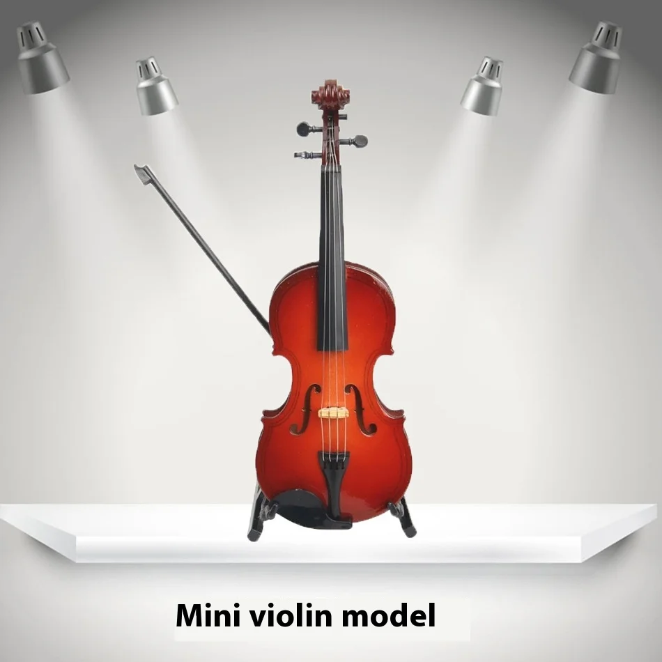 Mini Wooden Violin Model Musical Instrument for Home Decoration Gift ...