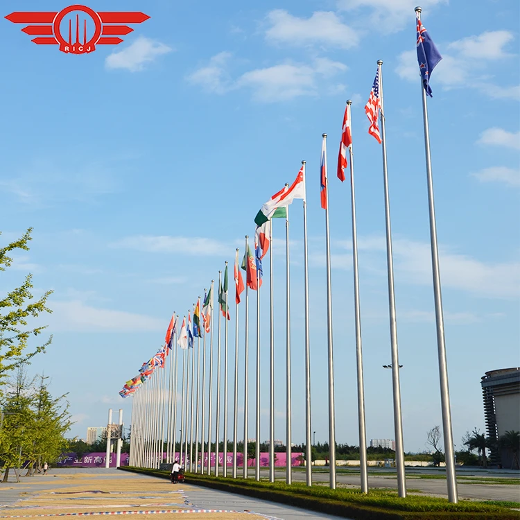 Motorized Stainless Steel Flag Pole For Telescopic Aluminum Flags, Oem