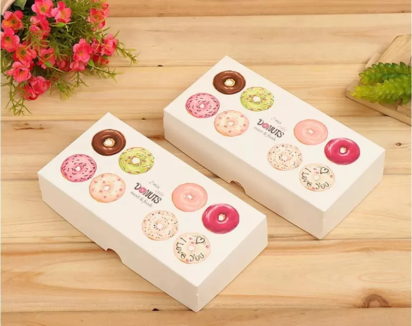 Ready To Ship 2pcs 4pcs Mini Donut Packaging Paper Box For Dessert ...