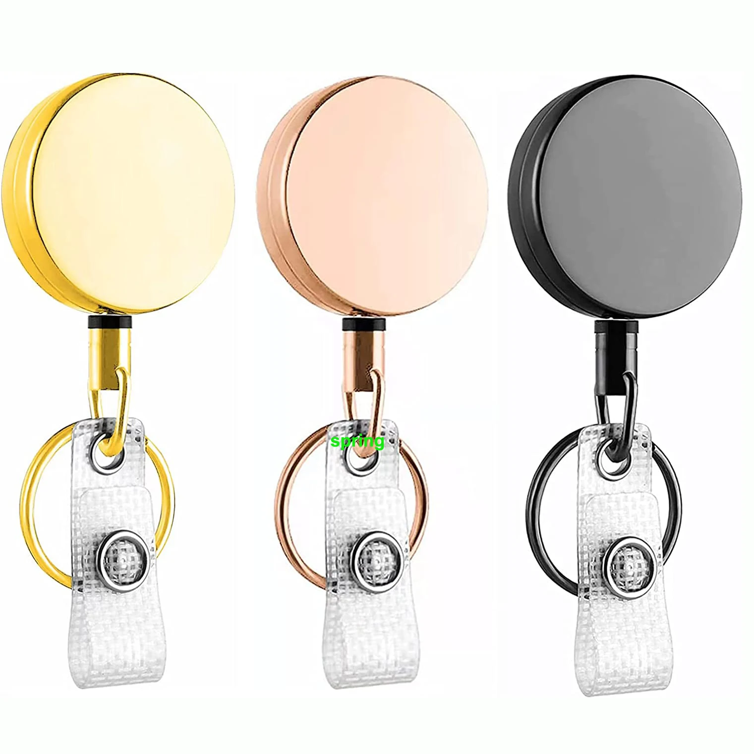 Heavy Duty 3.2CM Retractable Badge Reel Metal Badge Holder Reel with ...