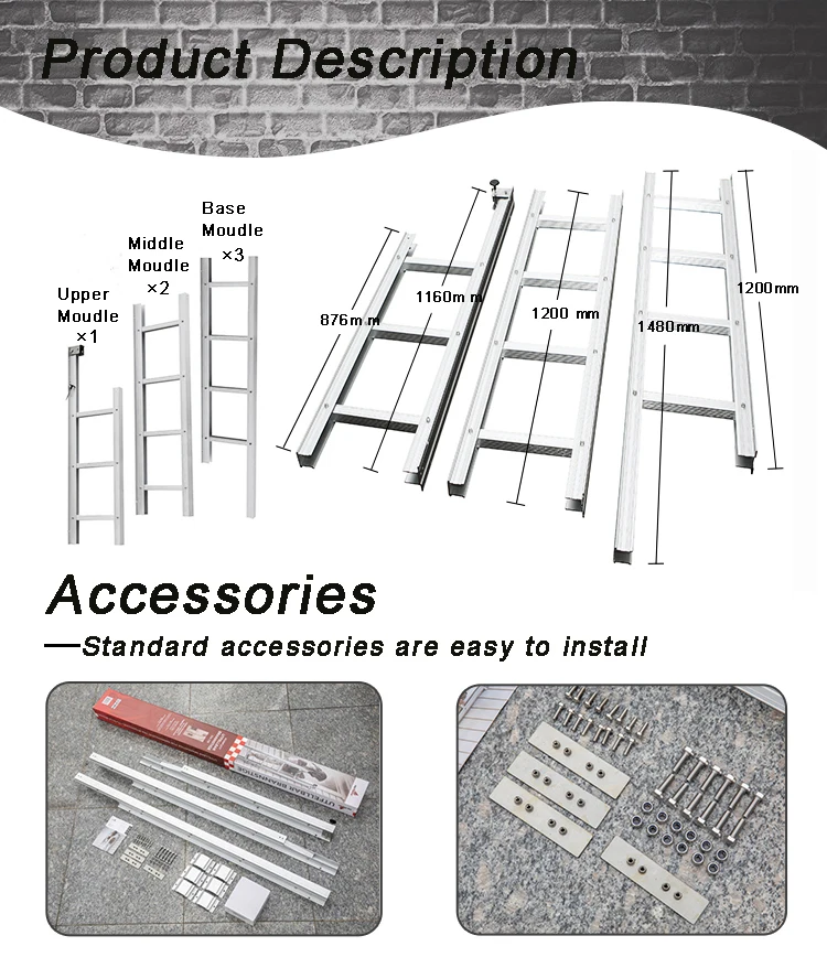 Modern Aluminum Fire Escape Extension Ladders/fire Telescopic Roof Rack ...