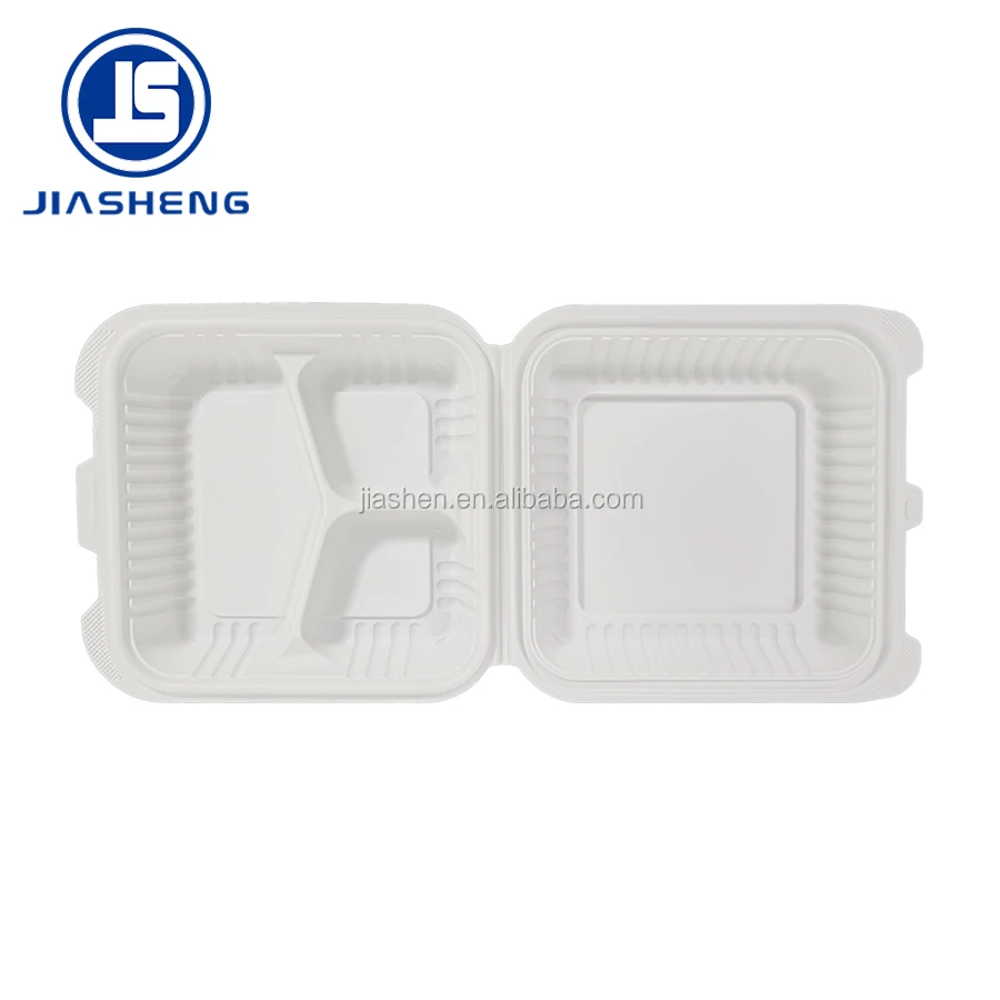 Eco- Friendly 8x8" 3-compartment Clamshell To Go Box Disposable Plastic ...