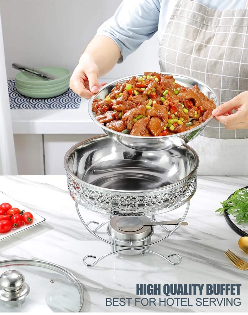 Fts Soup Dishes Catering Roll Top Cover Fuel Holder Lid Silver And Gold ...