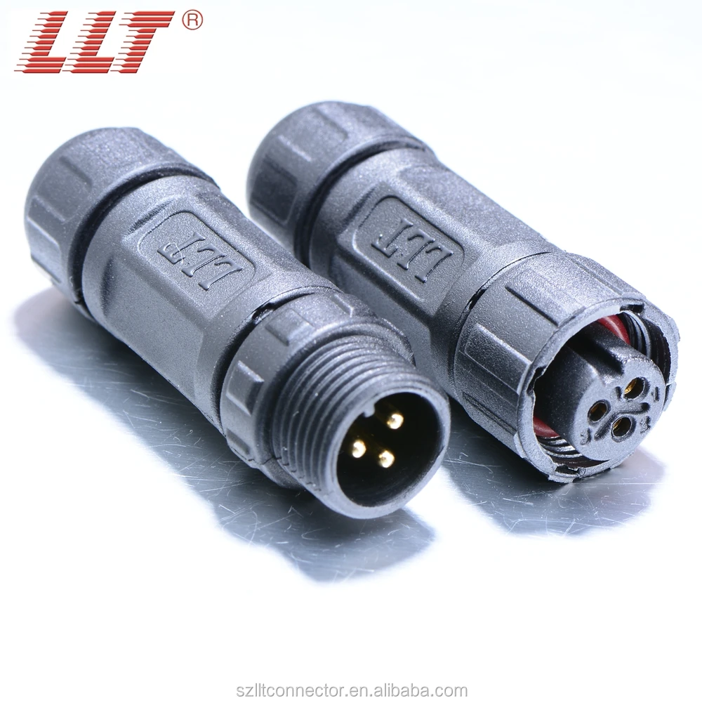 M12 Llt 3针电源电缆连接器led防水2 3 4 5 6 7 8 2 + 3针连接器 - Buy Llt防水连接器,电力电缆连接器 ...