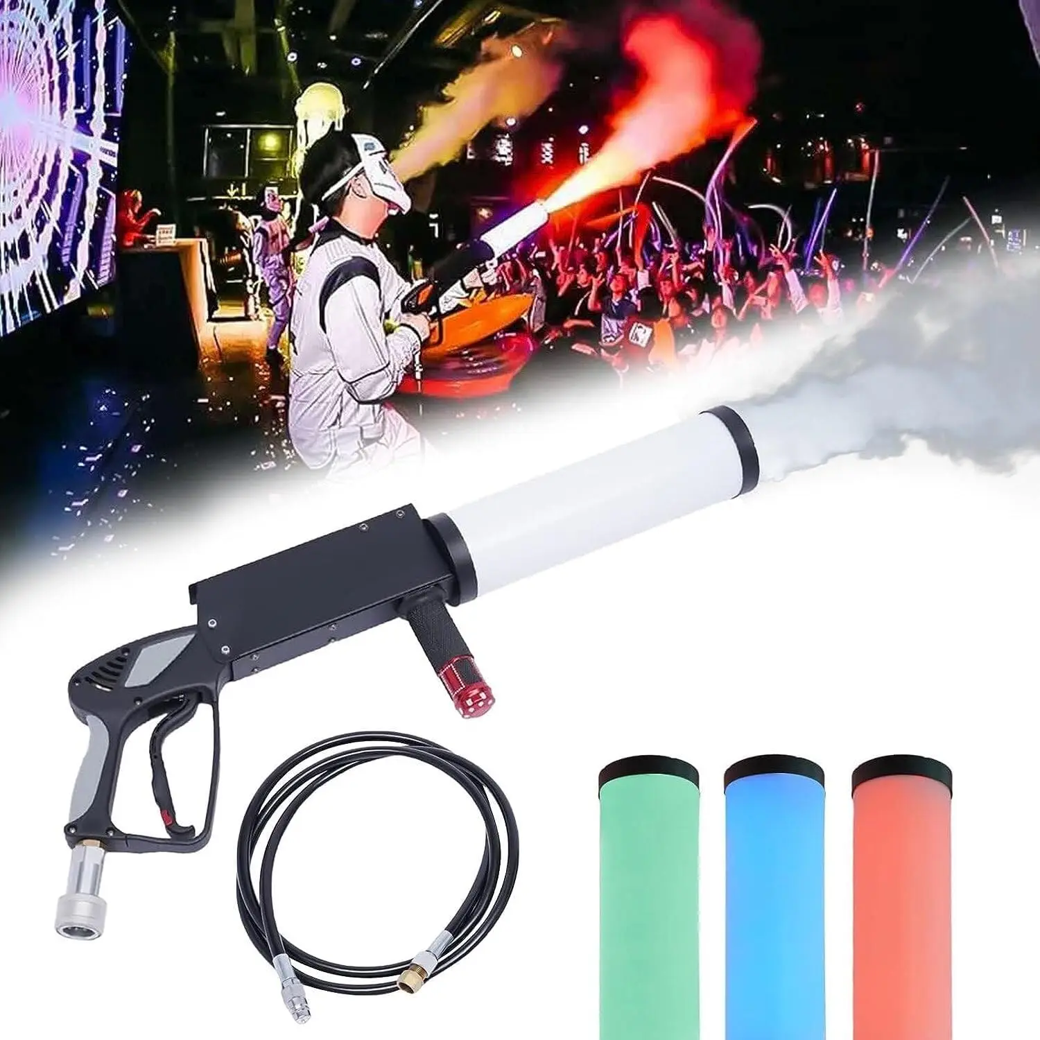 Handheld LED RGB CO2 Gun - Party Fog Machine for Events