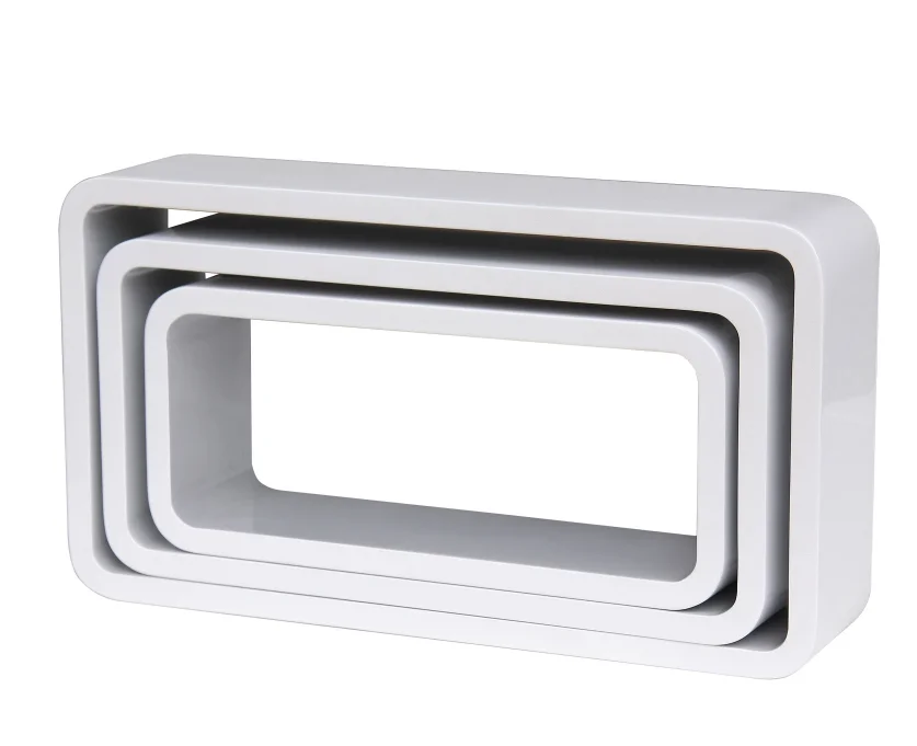 Wooden Floating Cube Wall Mounted Cubicle Wall Shelf With Mdf Board ...