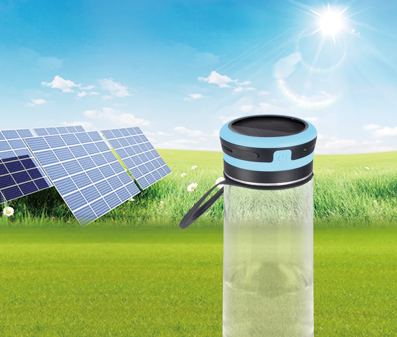 Custom Clean Tritan Water Bottle With Solar Panel - Buy Tritan Water ...