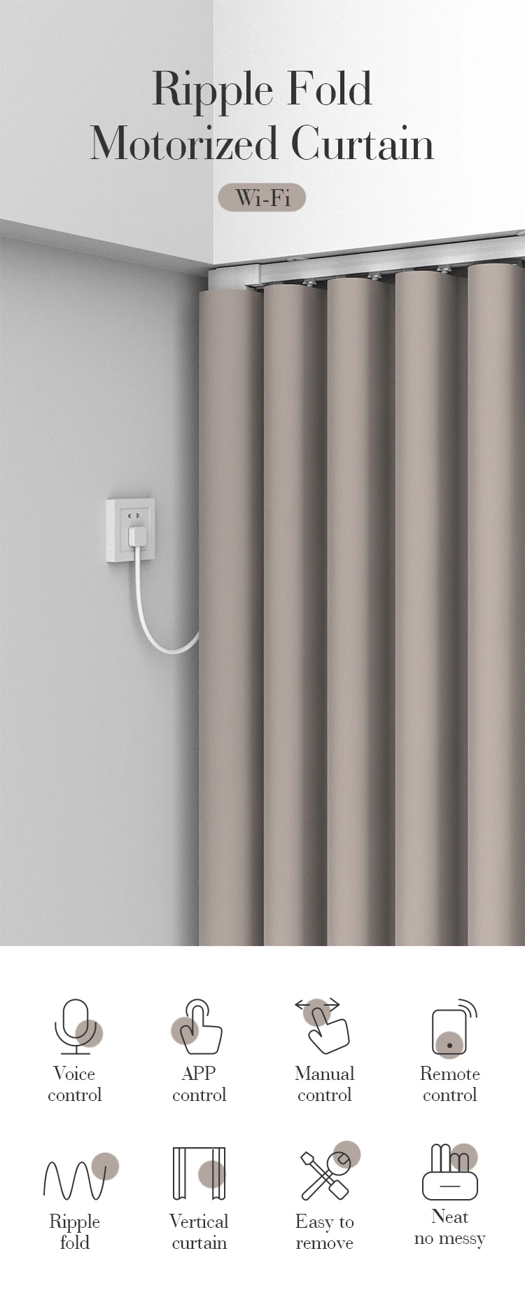 Electric Wave Ripple Fold Curtain Track With Runner S Fold Customized ...