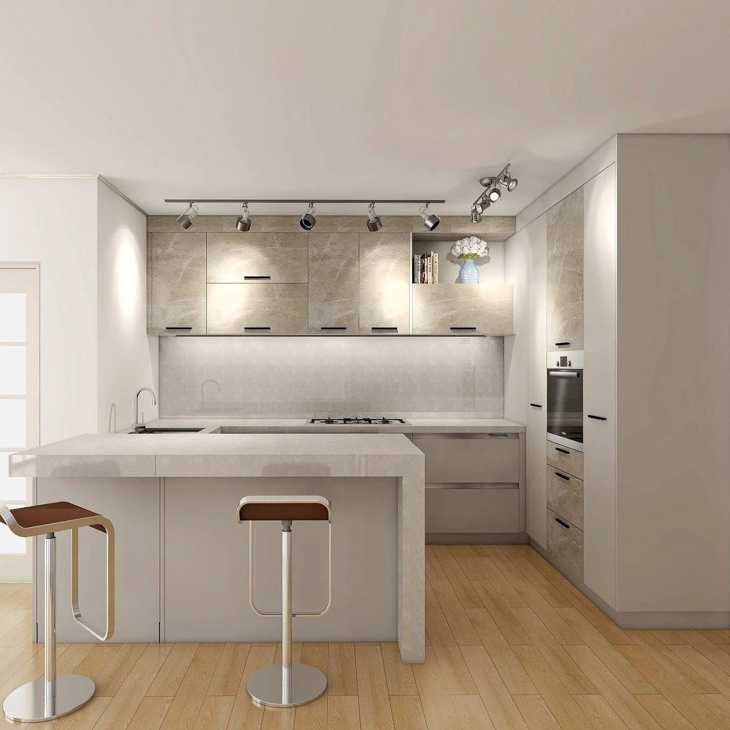 Pa Custom Made L Shaped Uv Lacquer Modern Wall Kitchen Cabinet - Buy ...