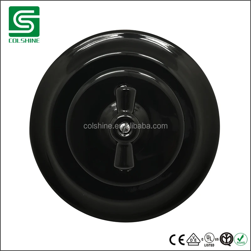 Porcelain Push Button Switch - Retro Ceramic Wall Socket