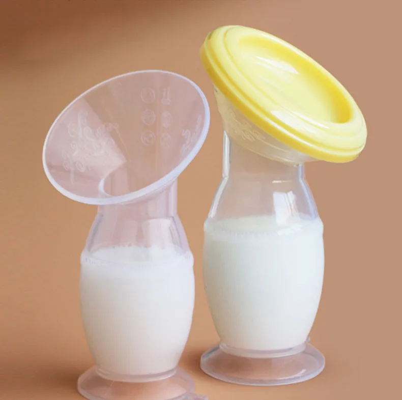 Manual Milk Collector Silicone Breast Pump For Breastfeeding,Clear 4oz ...