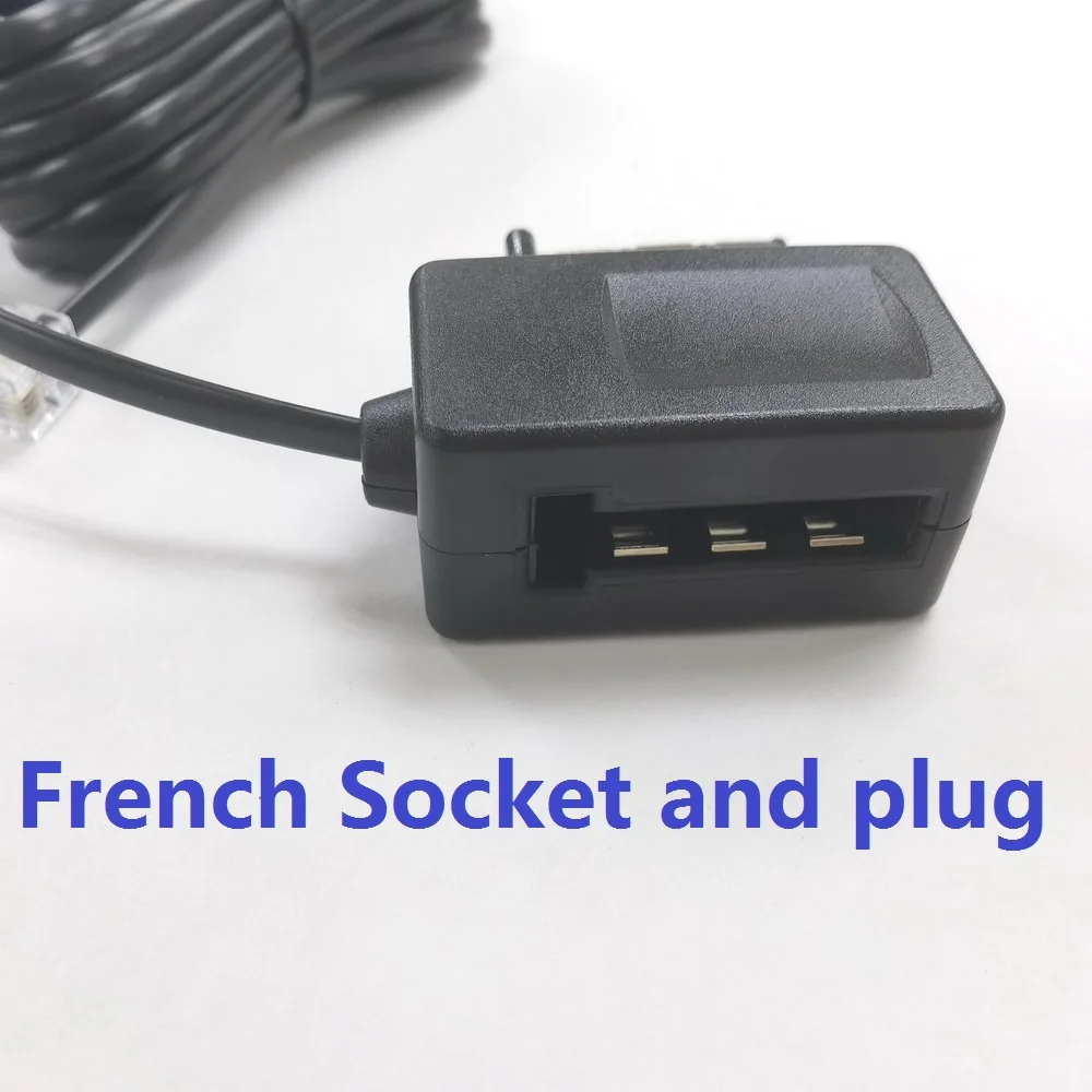 French Telephone Adaptor with Cable - FX-FR12B-6P4C-5M