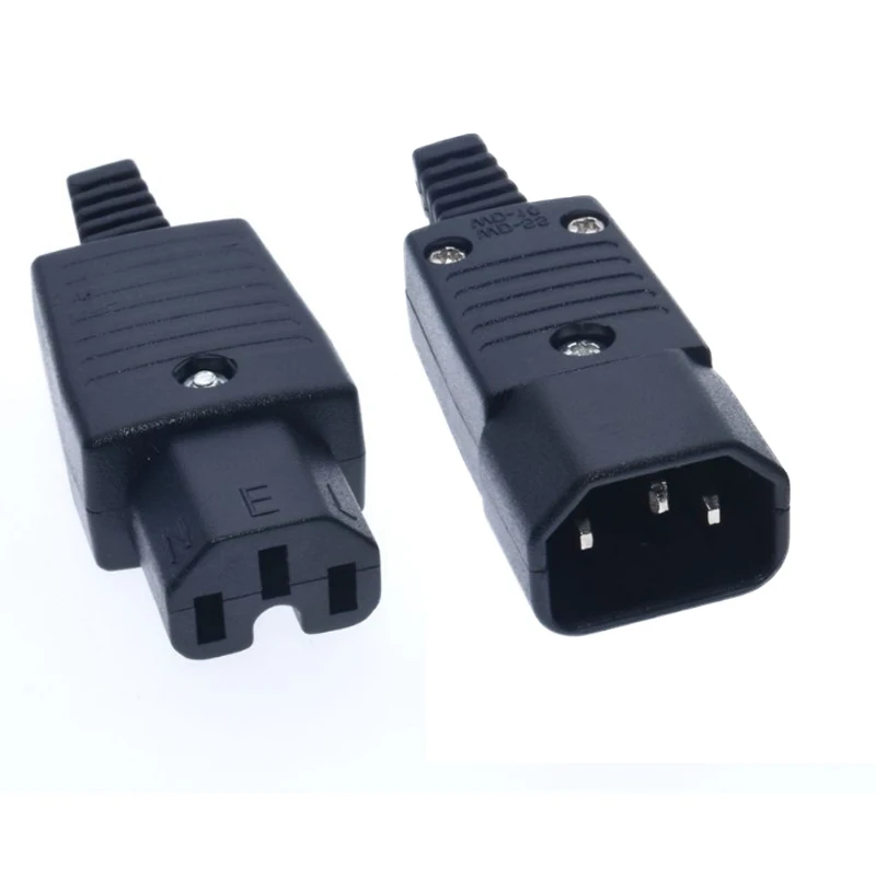 Iec C15 C14 Power Connector 10a 3 Prong Electric Plug Adapter Female ...