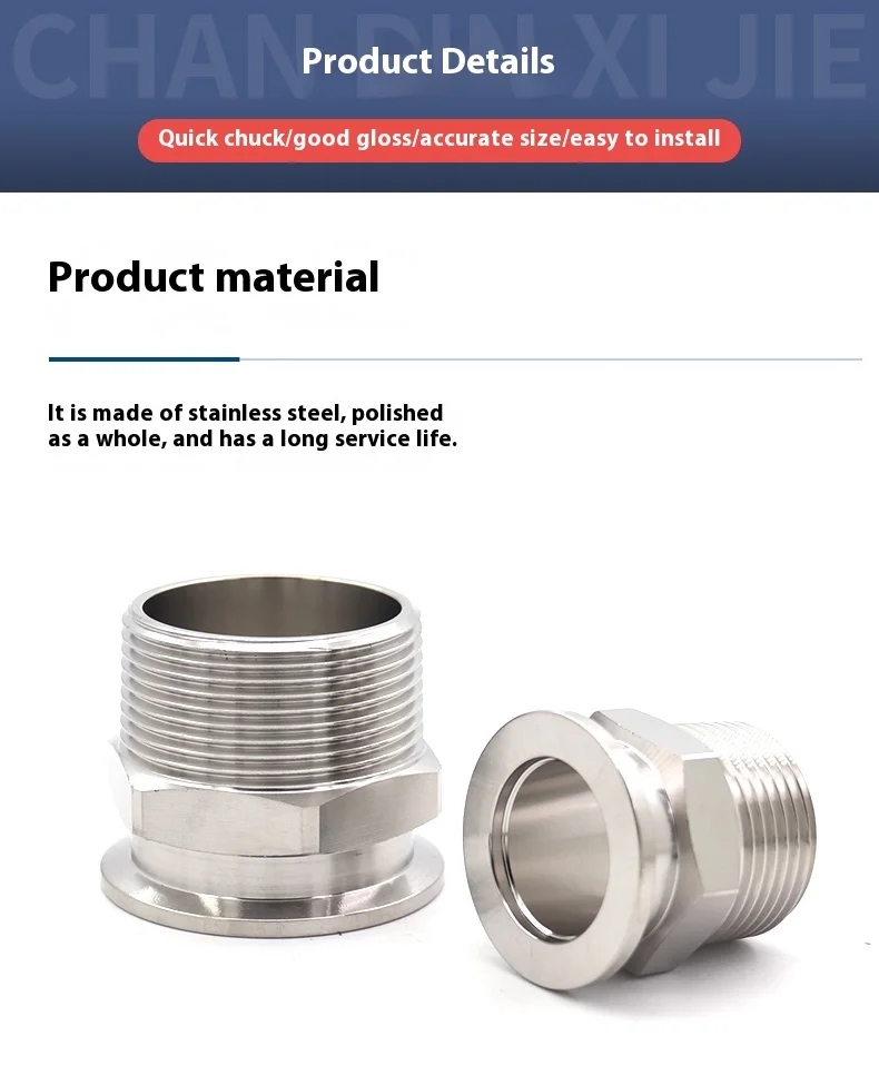 KF Vacuum Male Threaded Connector KF16 KF25_40_50 Stainless Steel 304 ...