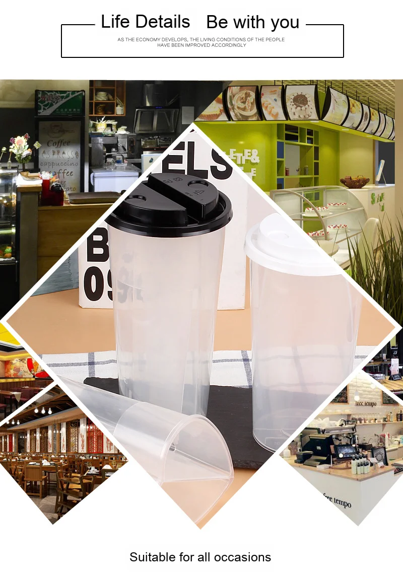 Single Wall Disposable Plastic Cups 18oz 22oz 24oz Various Beverages ...