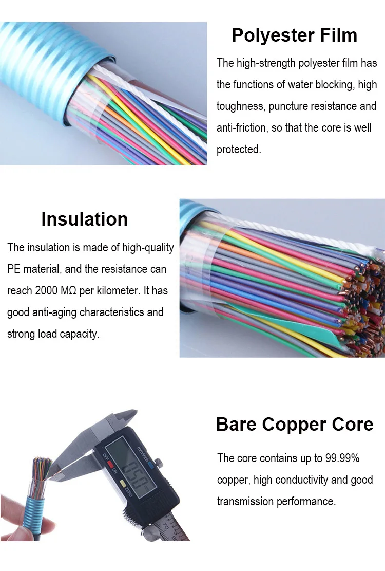 China Supplier Gel Filled Armored Pure Copper Multipair Pe Pvc ...