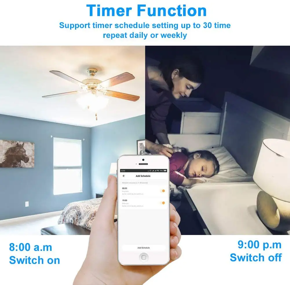 Smart Wifi Ceiling Fan Regulator Switch - Compatible with Alexa