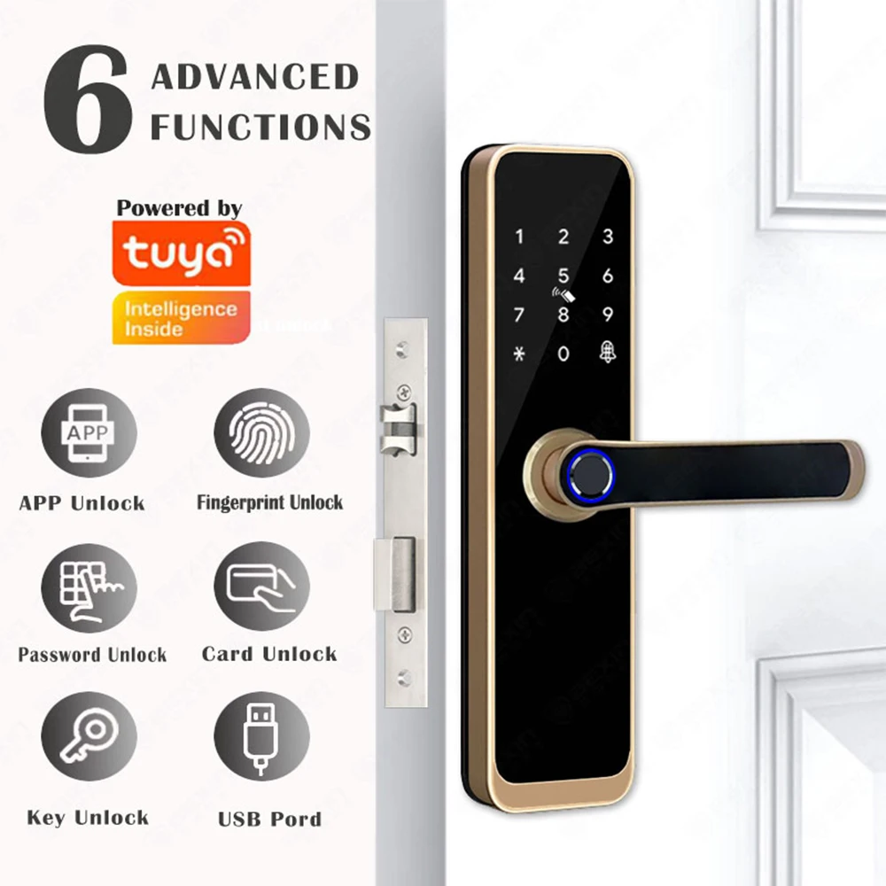 Wakiya Keyless Entry Door Lock With Keypad - Fingerprint Door Lock ...