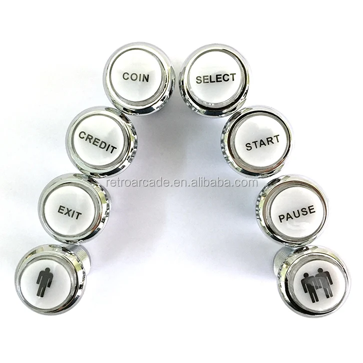 Silver Plate Push Start Button Push Button Arcade Buttons For Arcady ...