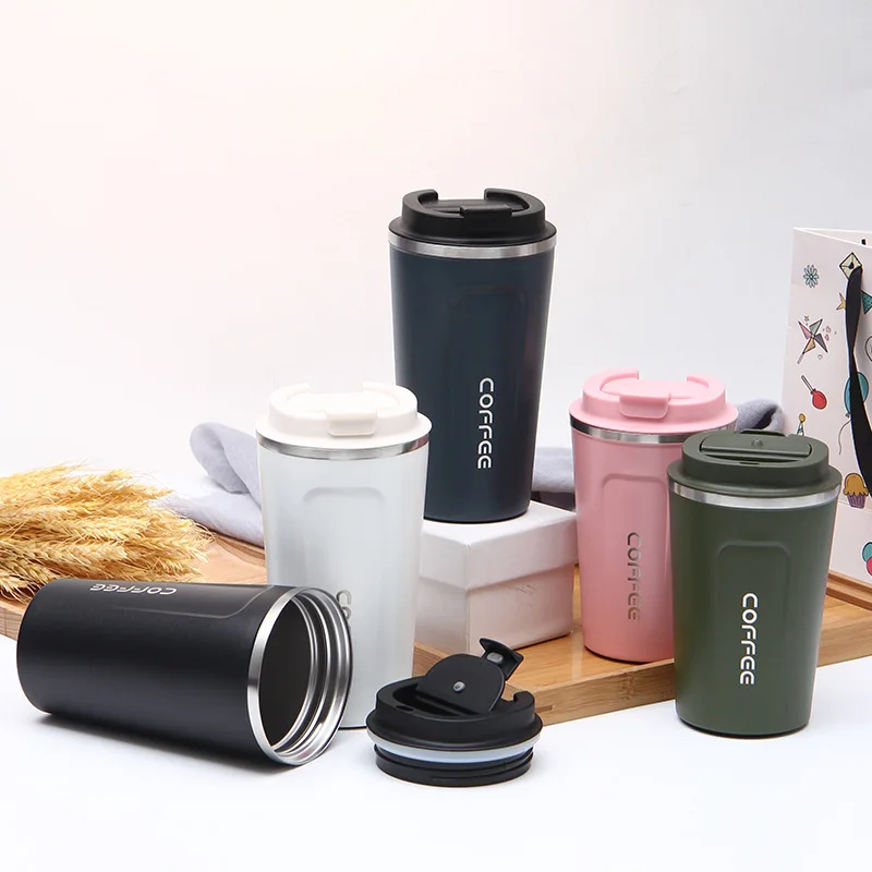 12 oz Stainless Steel Travel Coffee Flask Leak Proof Coffee Mug Spill ...