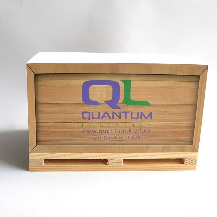 Custom Sticky Note Cube with Wooden Pallet for Promotions