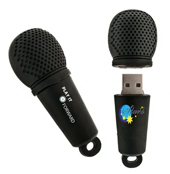 Pvc Customized Microphone Shape Usb Flash Drive,Music Promotional Gift ...