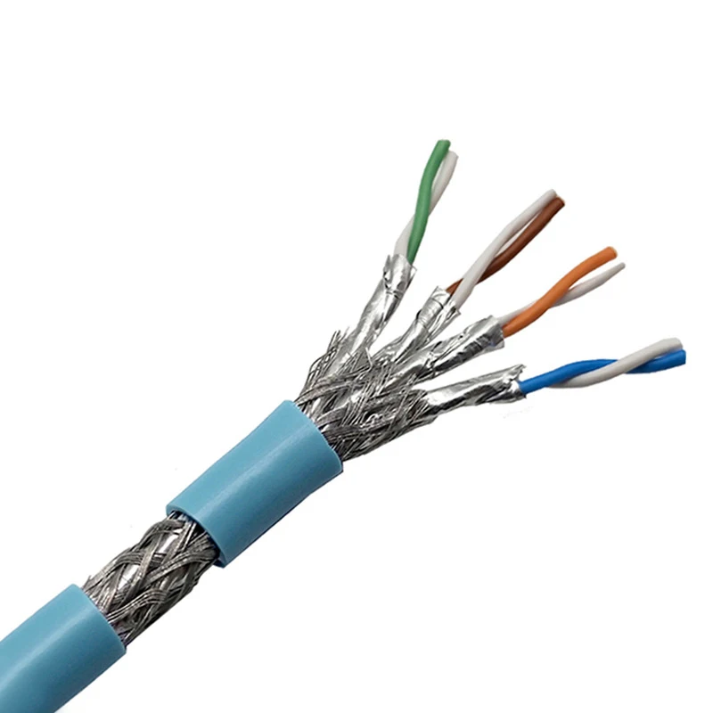 10 Gigabit Industrial Ethernet Cable Shielded S/FTP Ethernet 26AWG Cat8 ...