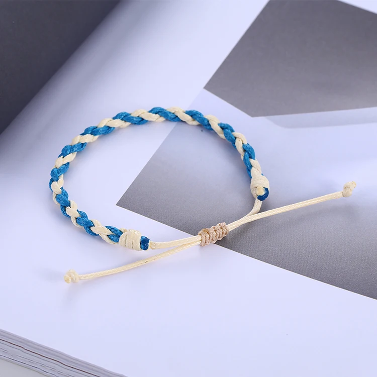 Bohemian Beach Style Handmade Woven Wax String Bracelet For Girl Charms ...