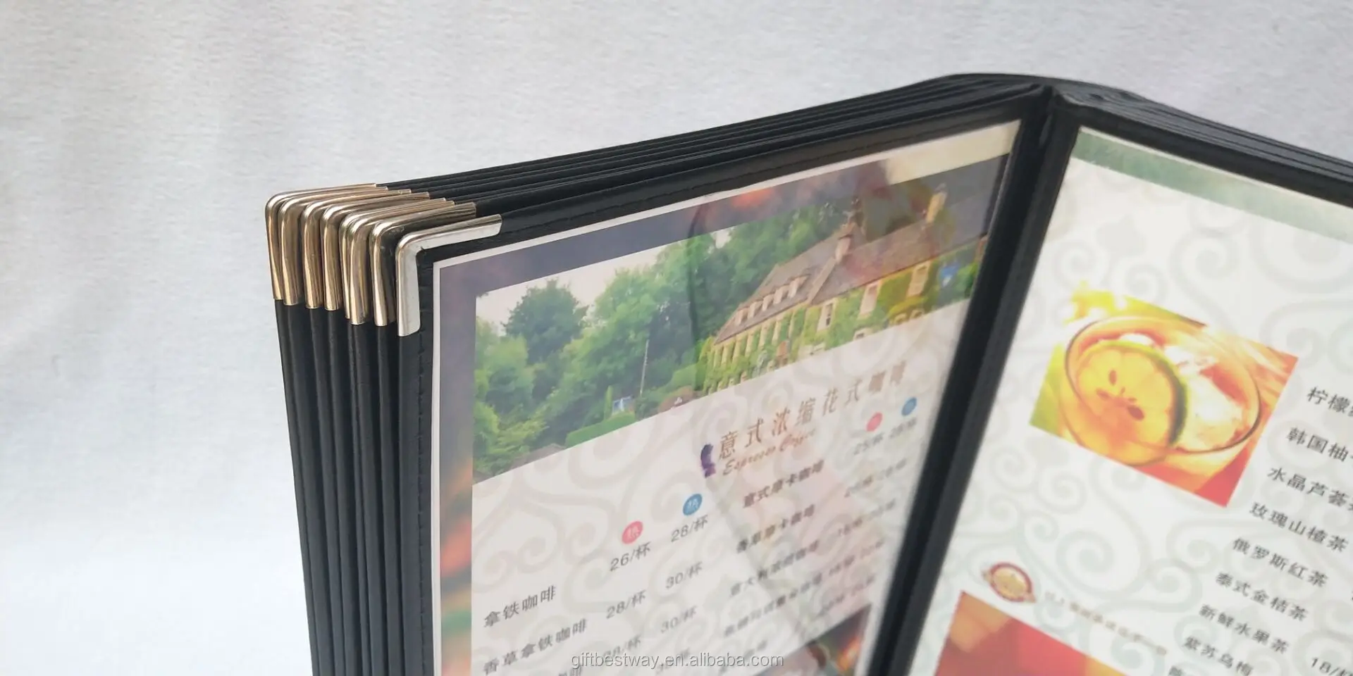 8 Pages A4 PVC Menu Holder - Durable Plastic Menu Covers