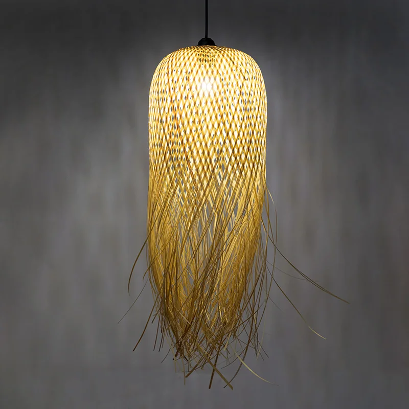 Japanese Rattan Pendant Light Fixture For Art Design Chandelier ...