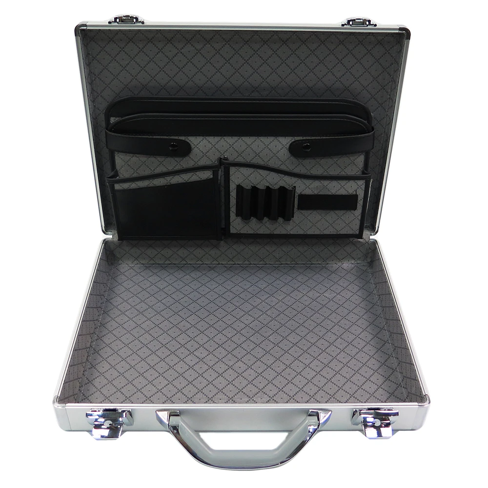 Silver Slim Style Aluminum Laptop Brief Case for 15-17 Notebook Computer