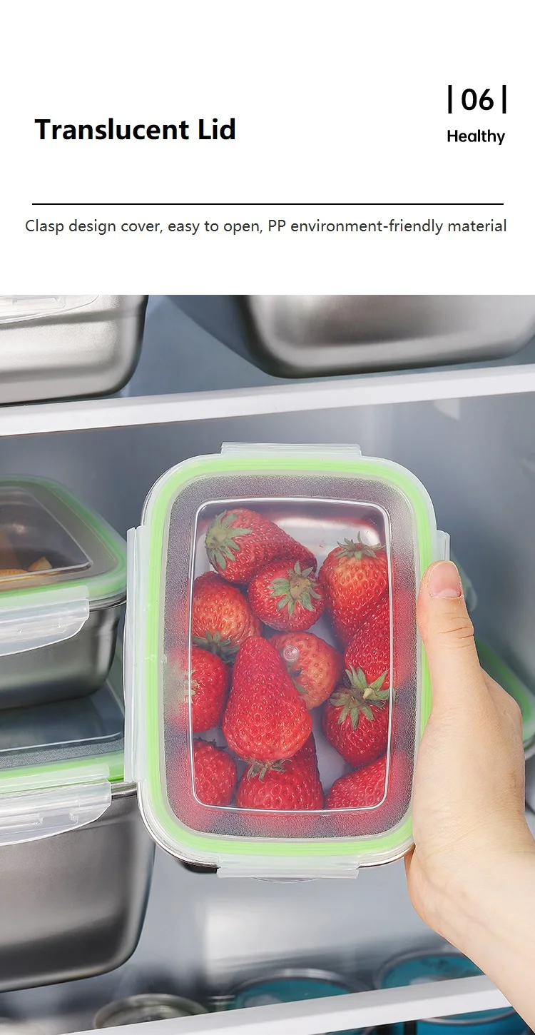 SUS 304 Stainless Steel Lunch Box with PP Lid School Lunch Box Food ...